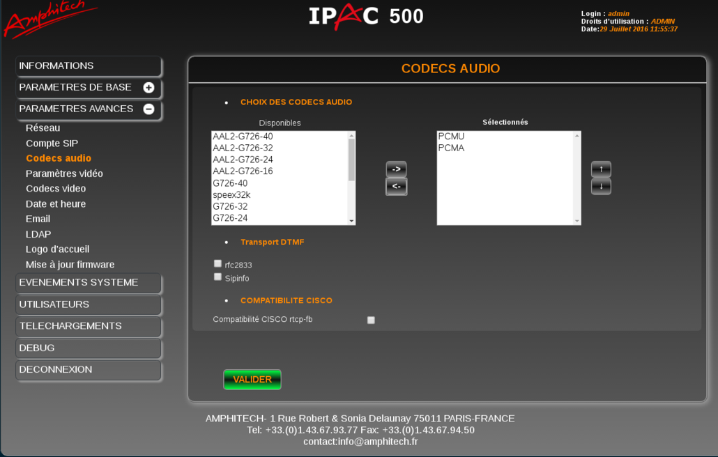 Configuration CUCM 11 avec IPAC